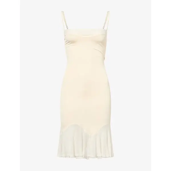 AYA MUSE Ether Sheer-hem Stretch-mesh Midi Dress