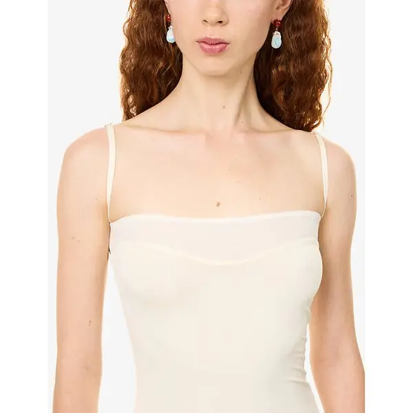 AYA MUSE Ether Sheer-hem Stretch-mesh Midi Dress