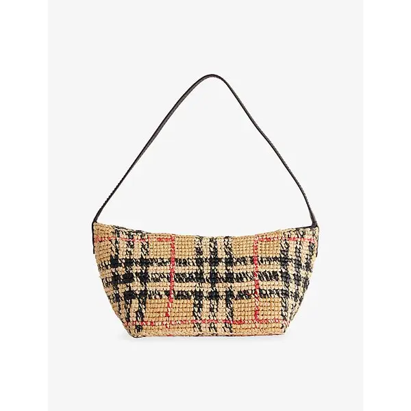 Burberry Mini Margate Raffia Shoulder Bag