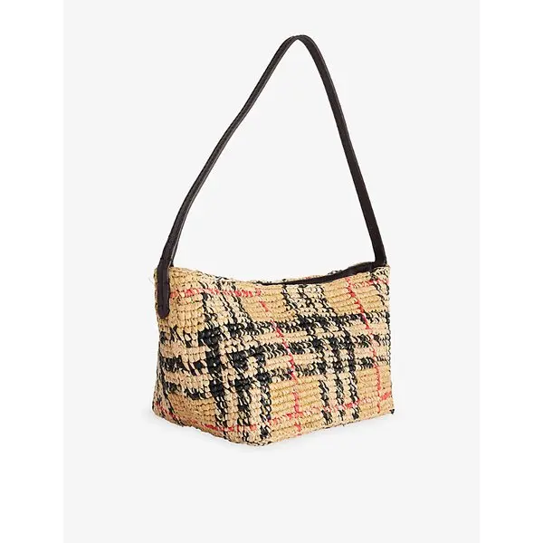 Burberry Mini Margate Raffia Shoulder Bag