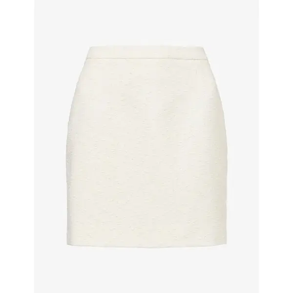 Alessandra Rich Bouclé-tweed Mini Skirt