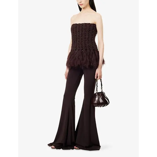 REBIRTH Kick Flared Stretch-woven Trousers