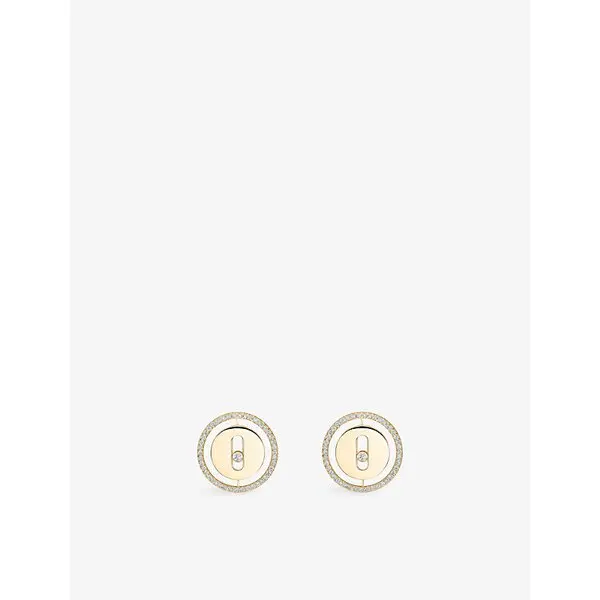 Messika Lucky Move 18ct Gold And 0.32ct Diamond Stud Earrings - Yellow