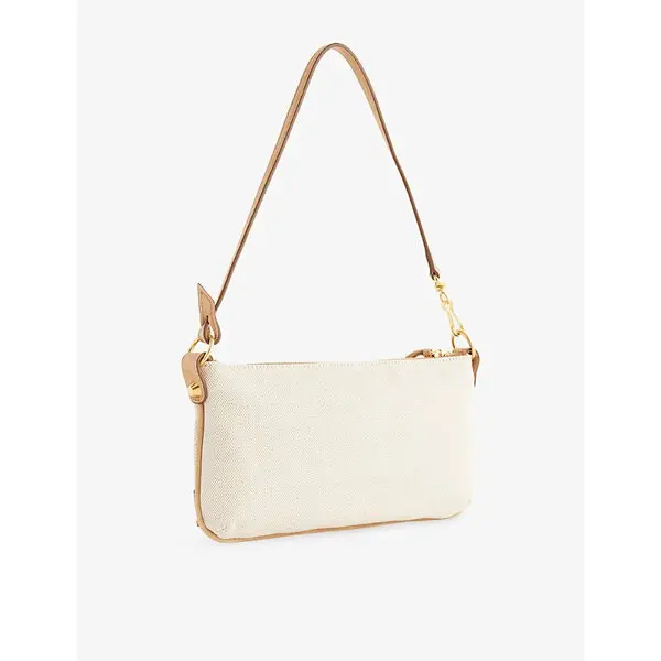 Balenciaga Le City Beach Cotton-canvas Pouch With Knotted Leather Puller - Natural/camel