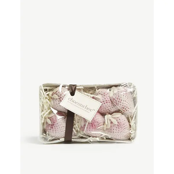 CHOC ON CHOC White Chocolate Strawberry Punnet 6 Pieces
