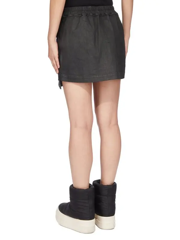 Rick Owens Matte Mini Skirt With Drawstring Waist