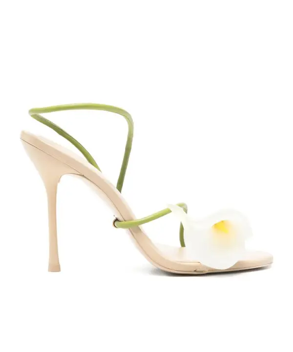 Cult Gaia Cassidy Floral Detail Stiletto Sandals - Green