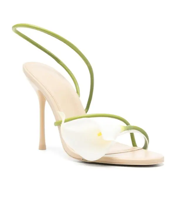 Cult Gaia Cassidy Floral Detail Stiletto Sandals - Green