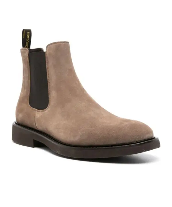 DOUCAL'S Almond Toe Slip-on Ankle Boots - Cacao