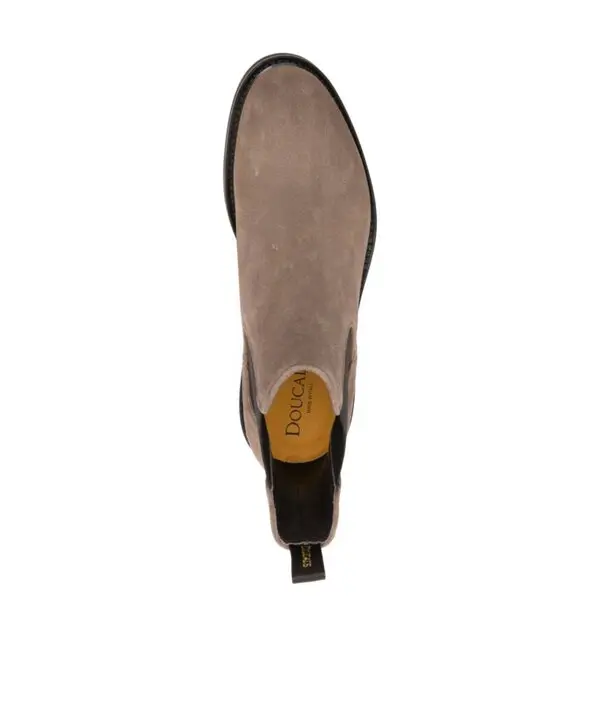 DOUCAL'S Almond Toe Slip-on Ankle Boots - Cacao