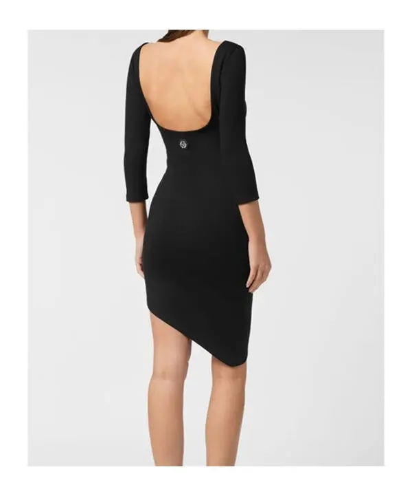 Philipp Plein Three-quarter Sleeve Asymmetric Hem Dress