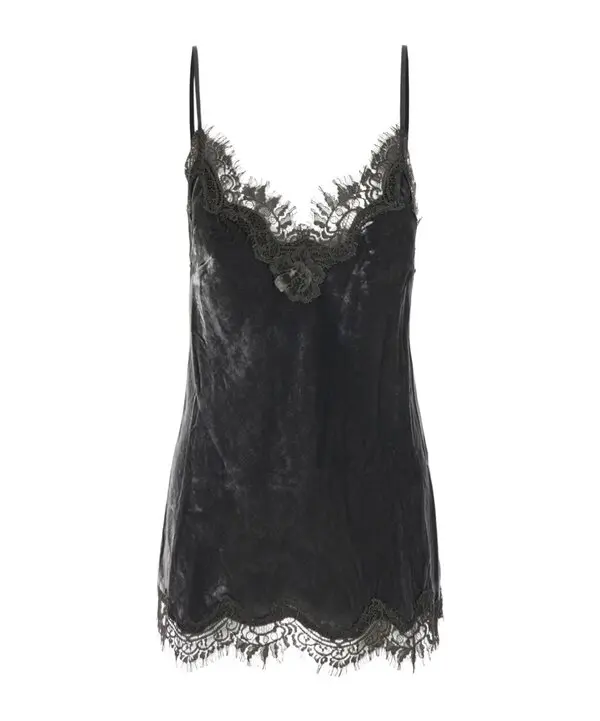 Gold Hawk Coco Lace-trim Camisole Top - Grey