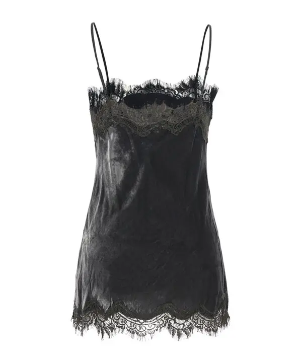 Gold Hawk Coco Lace-trim Camisole Top - Grey
