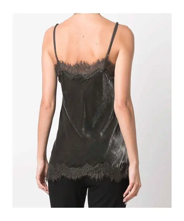 Gold Hawk Coco Lace-trim Camisole Top - Grey