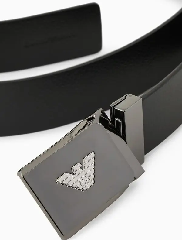 Emporio Armani Logo Plaque Buckle Belt