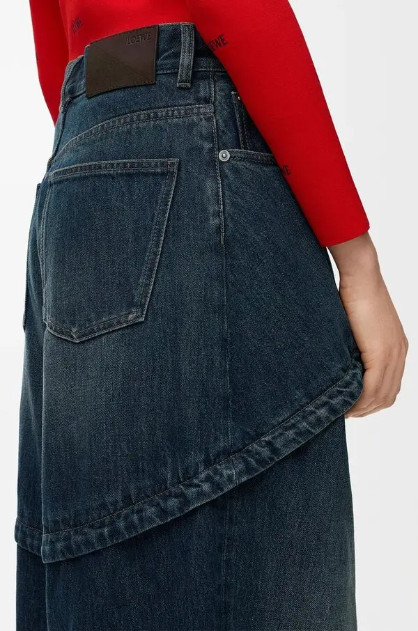 Loewe Layered-detail Wide-leg Jeans