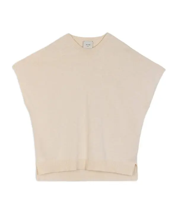 ALYSI Knit T-shirt With Asymmetric Hem - Nude