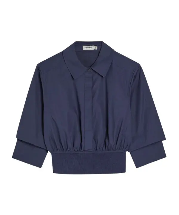 Simkhai Stiles Cotton-poplin Cropped Shirt