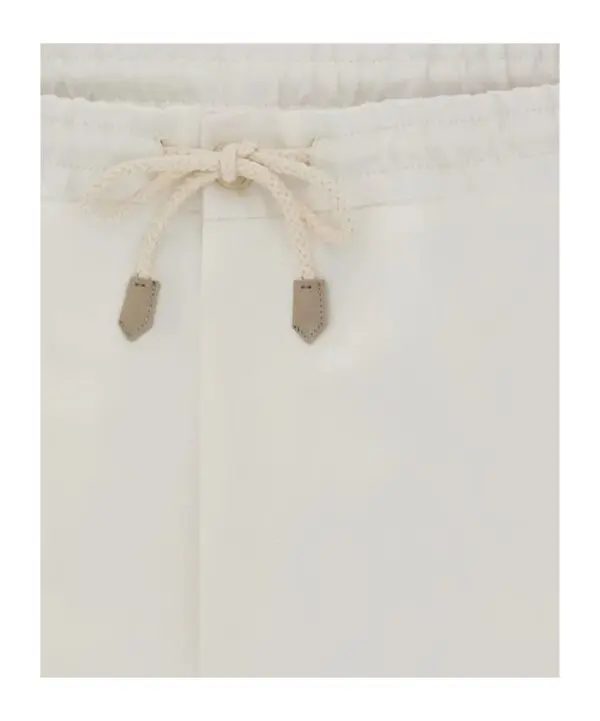 Canali Poplin And Silk Bermuda Shorts With Drawstring