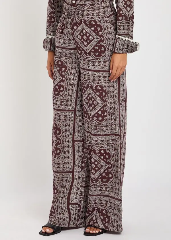 Veronica Beard Sylvester Printed Cotton-blend Trousers