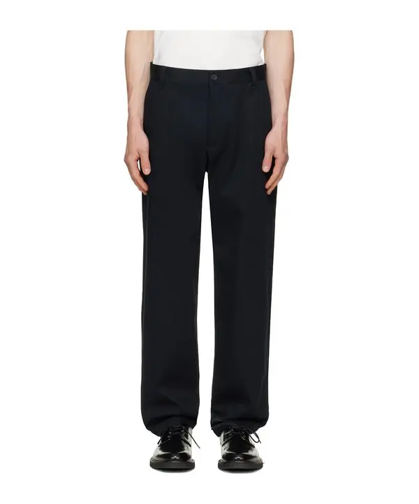 A.p.c. Straight-leg Cotton Trousers - Deep Navy Blue