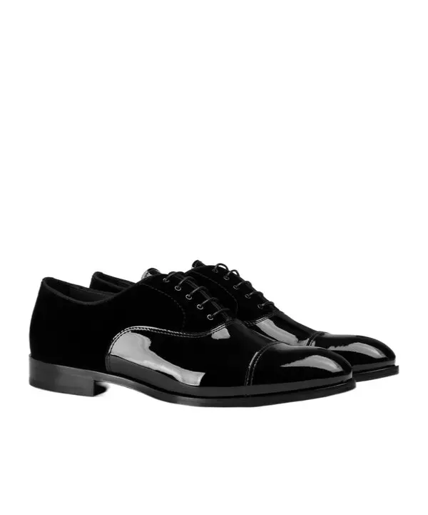 DOUCAL'S Patent Leather And Velvet Lace-up