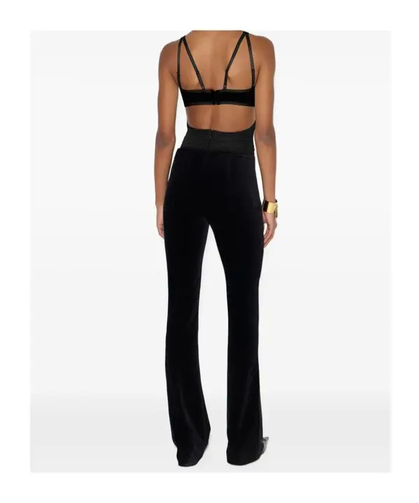 Elisabetta Franchi V-neck Sleeveless Bodysuit With Gold-tone Hardware