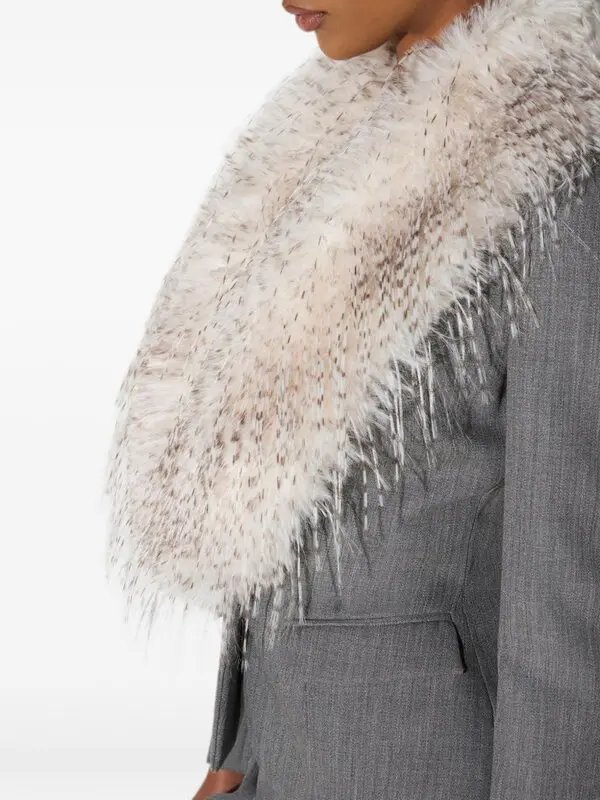 Elisabetta Franchi Wool Jacket With Fur-effect Collar
