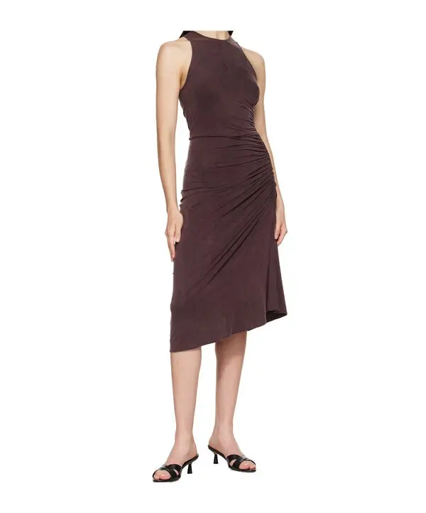 AGOLDE Anya Ruched Asymmetric Dress