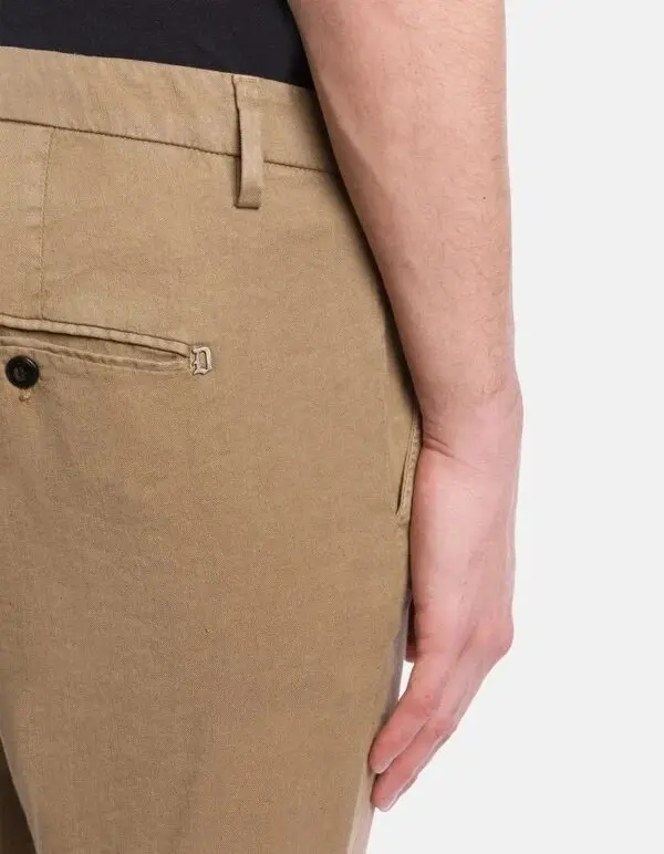 DONDUP Gabardine Casual Trousers - Brown