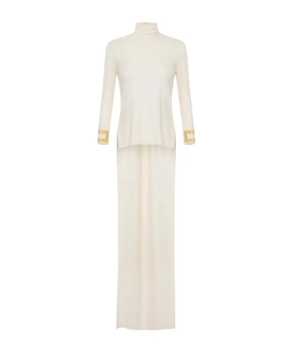 Elisabetta Franchi Long Sleeve Top With Gold Logo Detail