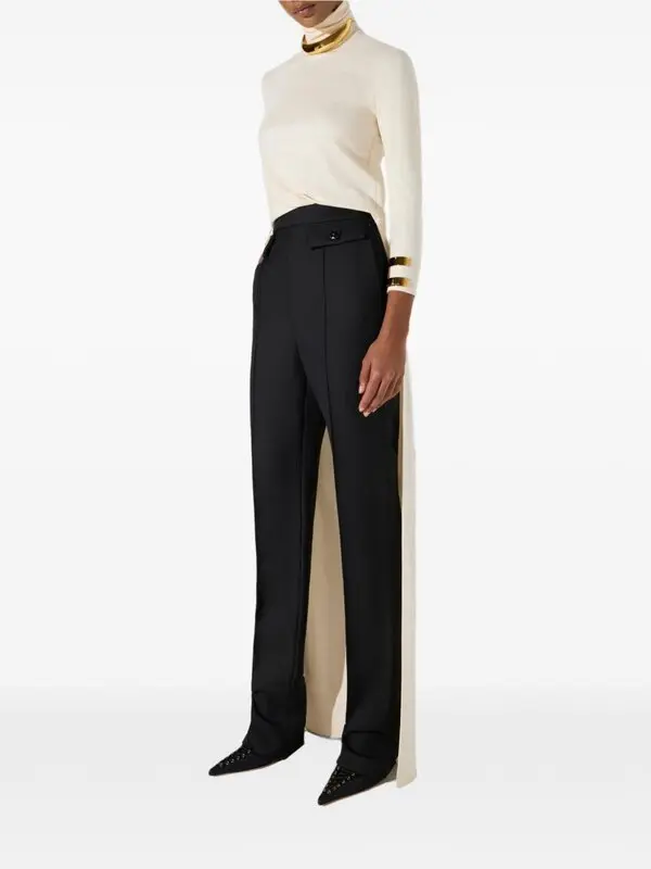 Elisabetta Franchi Long Sleeve Top With Gold Logo Detail