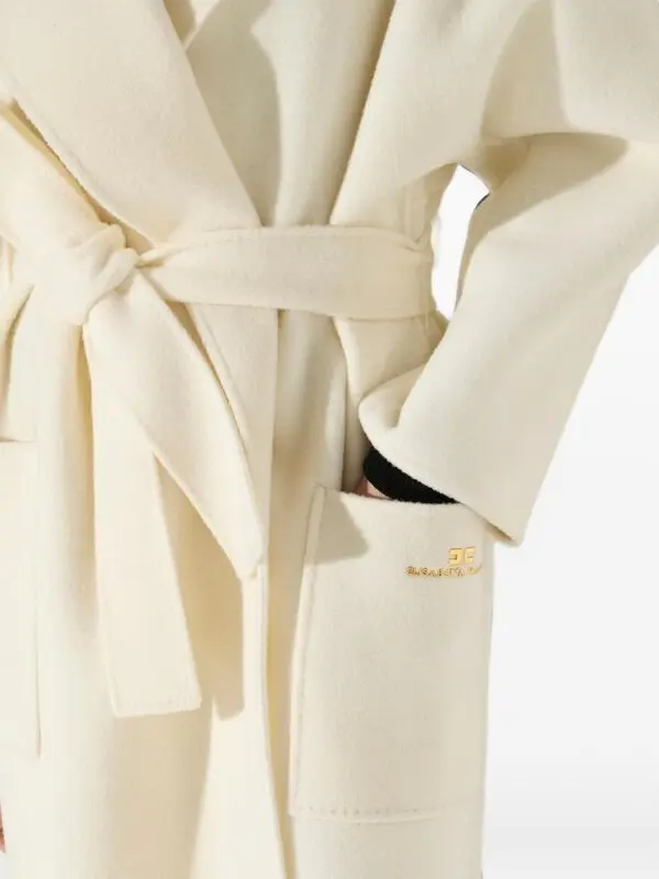 Elisabetta Franchi Wool Double Cloth Coat