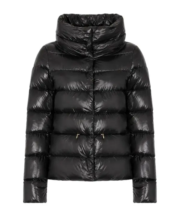 Herno Down Jacket With Mock Neck And Drawstring Hem