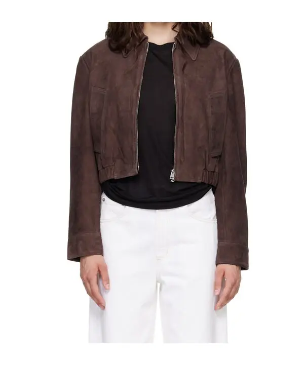 AGOLDE Cropped Leather Jacket