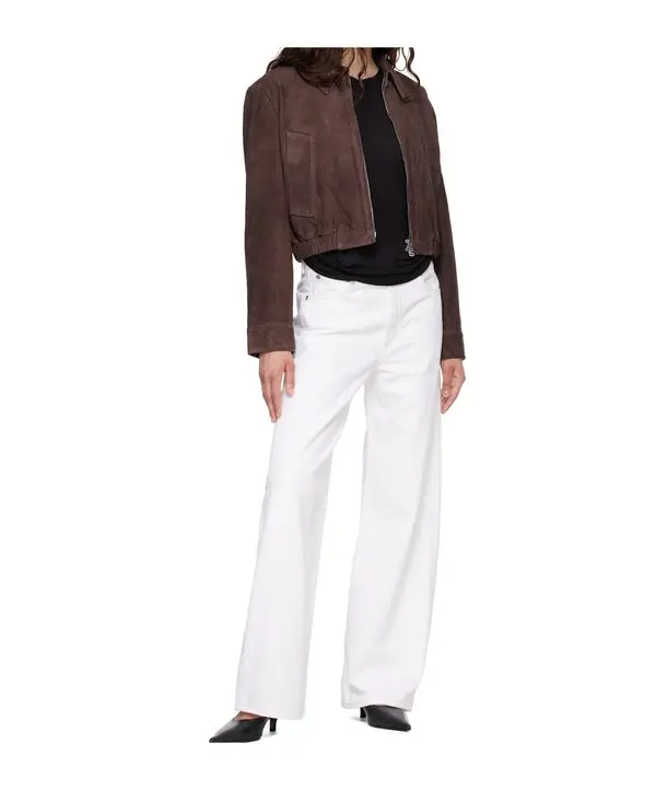 AGOLDE Cropped Leather Jacket