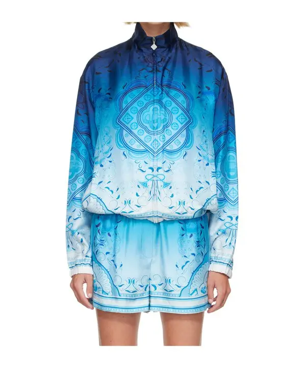 Casablanca Twill Jacket With Paisley Logo Print