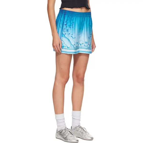 Casablanca Twill Shorts With Paisley Logo Print
