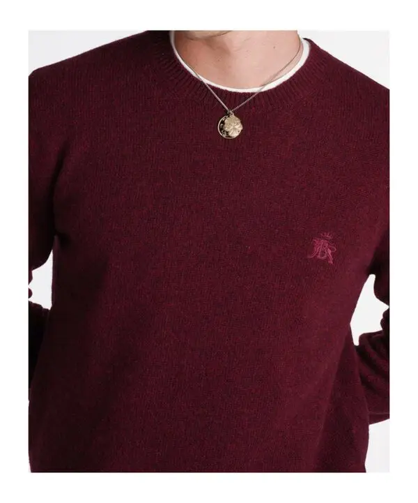 BARACUTA Embroidered Crew Neck Sweater