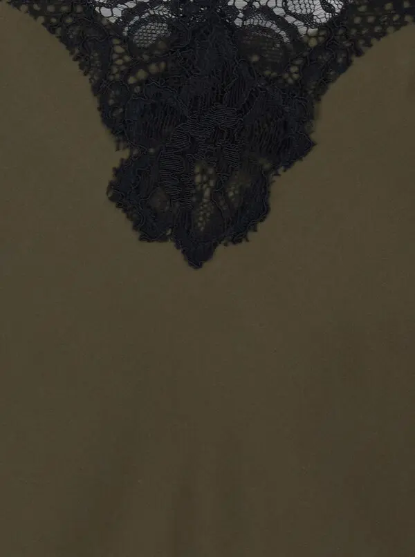 Gold Hawk Lace-trim Spaghetti-strap Dress