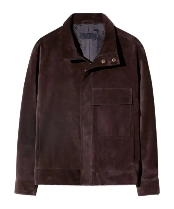 NILI LOTAN Leather Long Sleeve Jacket