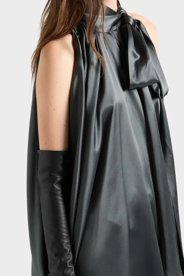7 For All Mankind Satin Petal Mini Dress