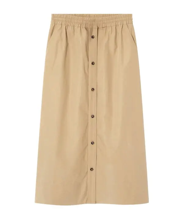 A.p.c. Elastic Waistband Midi Skirt - Light Brown