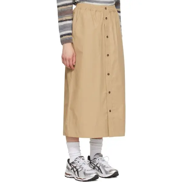 A.p.c. Elastic Waistband Midi Skirt - Light Brown