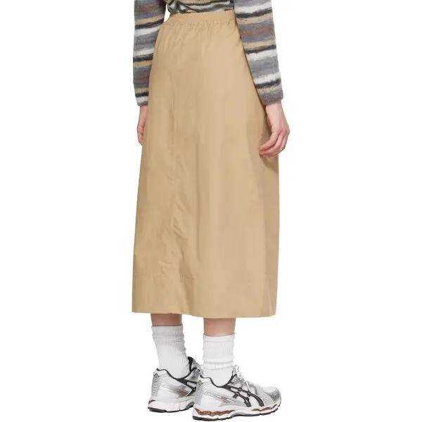 A.p.c. Elastic Waistband Midi Skirt - Light Brown