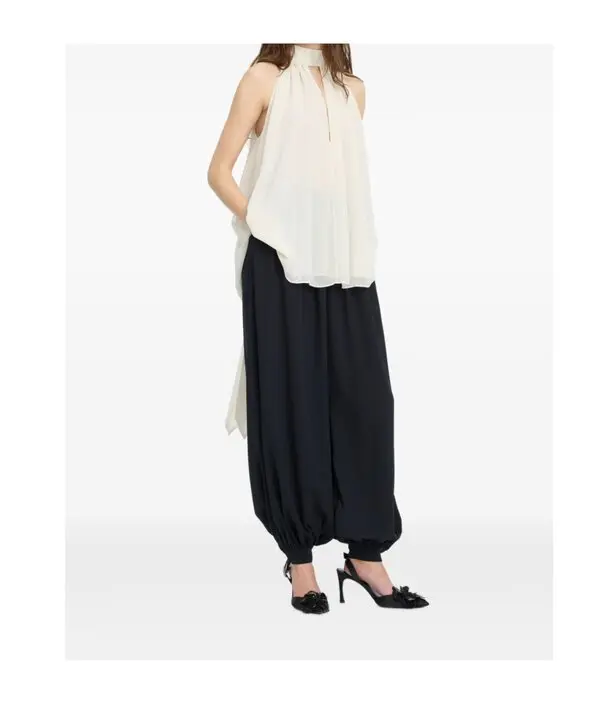 ROTATE BY BIRGER CHRISTENSEN Pleated Halterneck Top
