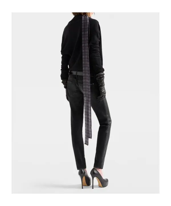 7 For All Mankind Wool V-neck Wrap Sweater - Black