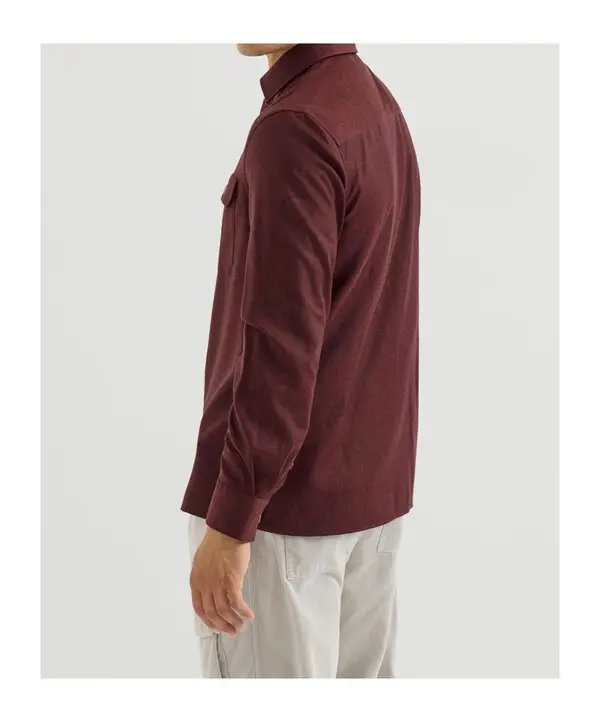 Brunello Cucinelli Flannel Shirt Jacket With Chest Pockets - Lava