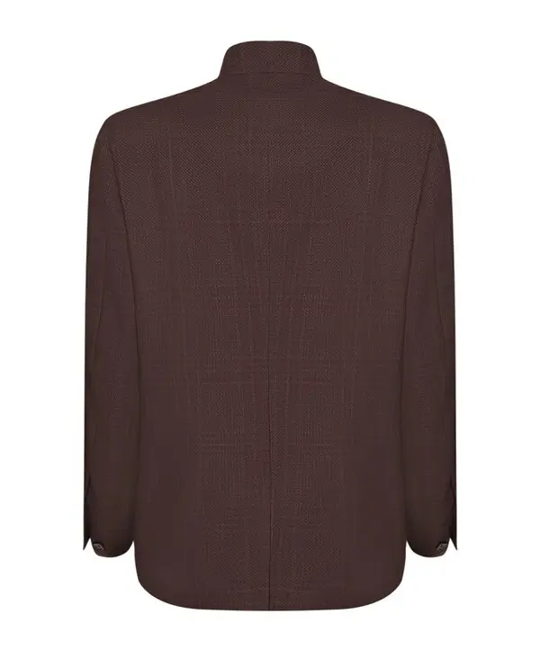 LARDINI Mixed Wool. Stand Collar. Button Closure