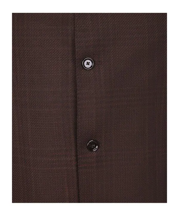 LARDINI Mixed Wool. Stand Collar. Button Closure